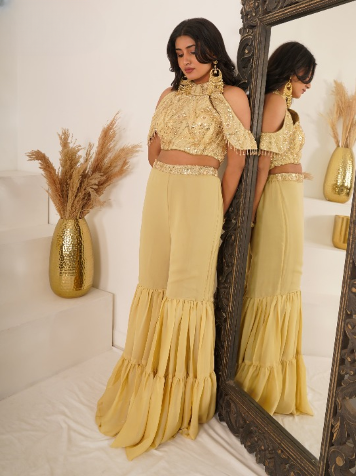 Heavy Handwork Top with Pure Fabric Bottom Set – balajiempo