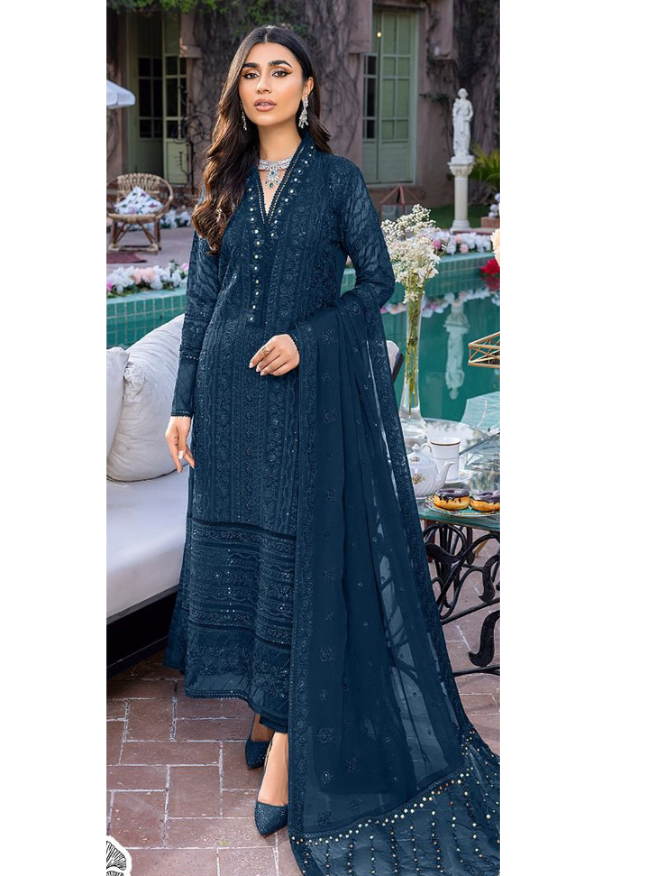Embroidered Georgette Suit Set for Women – Shri Balaji Emporium