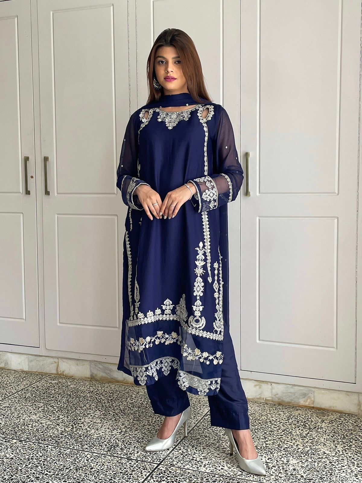 Stepnshop Elegant Georgette Suit Set with Dupatta – Shri Balaji Emporium